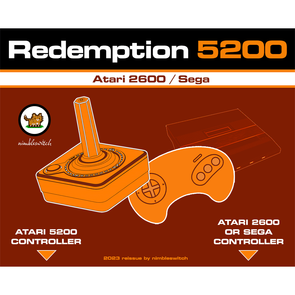 Redemption controller adapters for your Atari 5200. Small reissue batch.